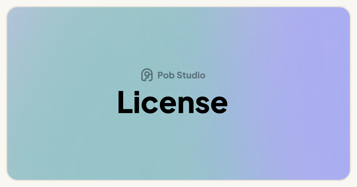 License | Pob Studio